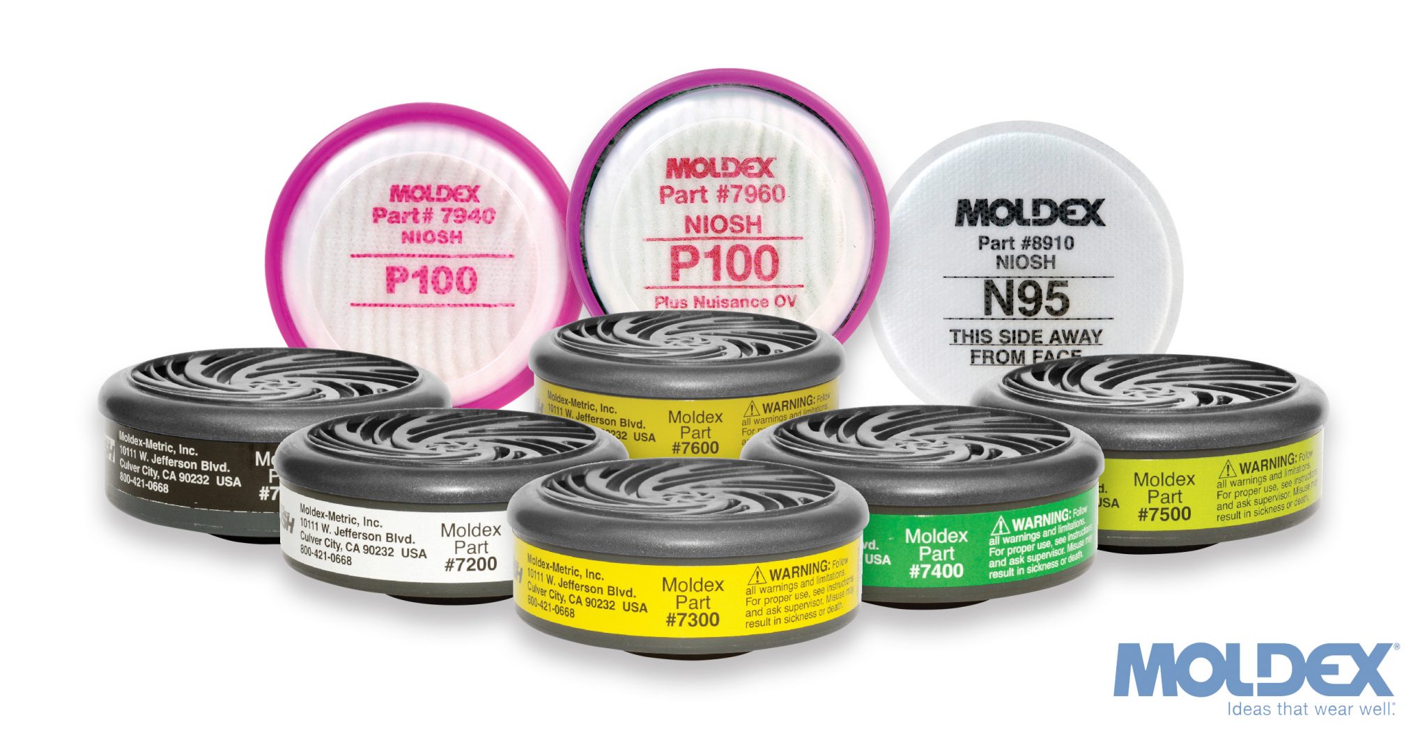 CARTUCHOS PARA VAPORES ORGÁNICOS / GASES ÁCIDOS MOLDEX 7300 - Doca Safety